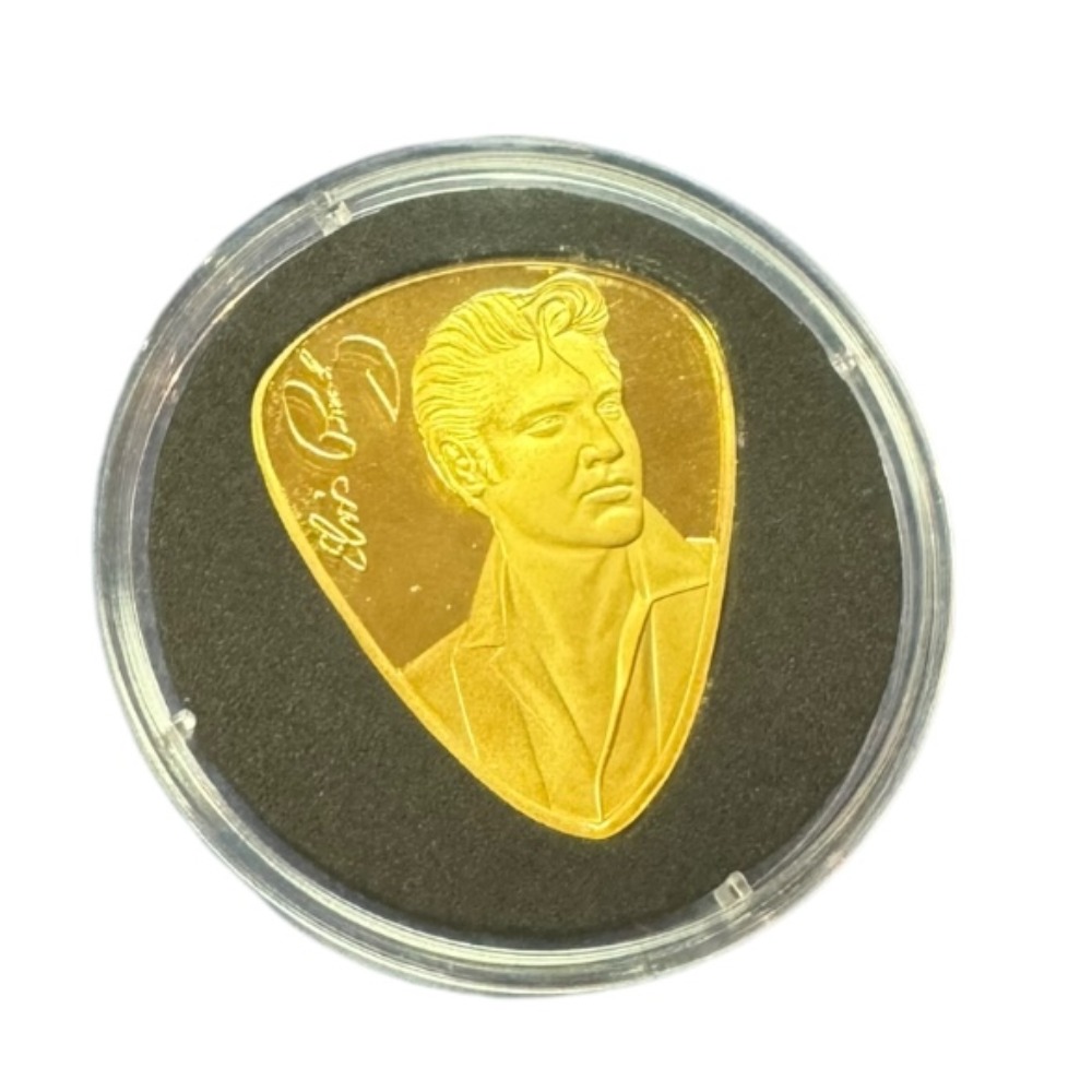 Pre-owned Official Elvis Presley Gold Layered Plectrum Coin - Own4Less